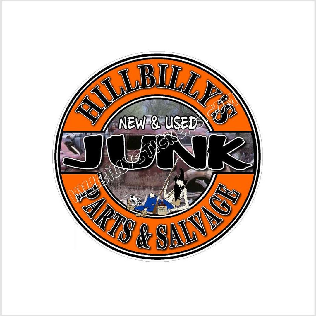 Hillbilly's Parts & Salvage Sticker 5" / Vintage Sticker Look. ~ UV ...
