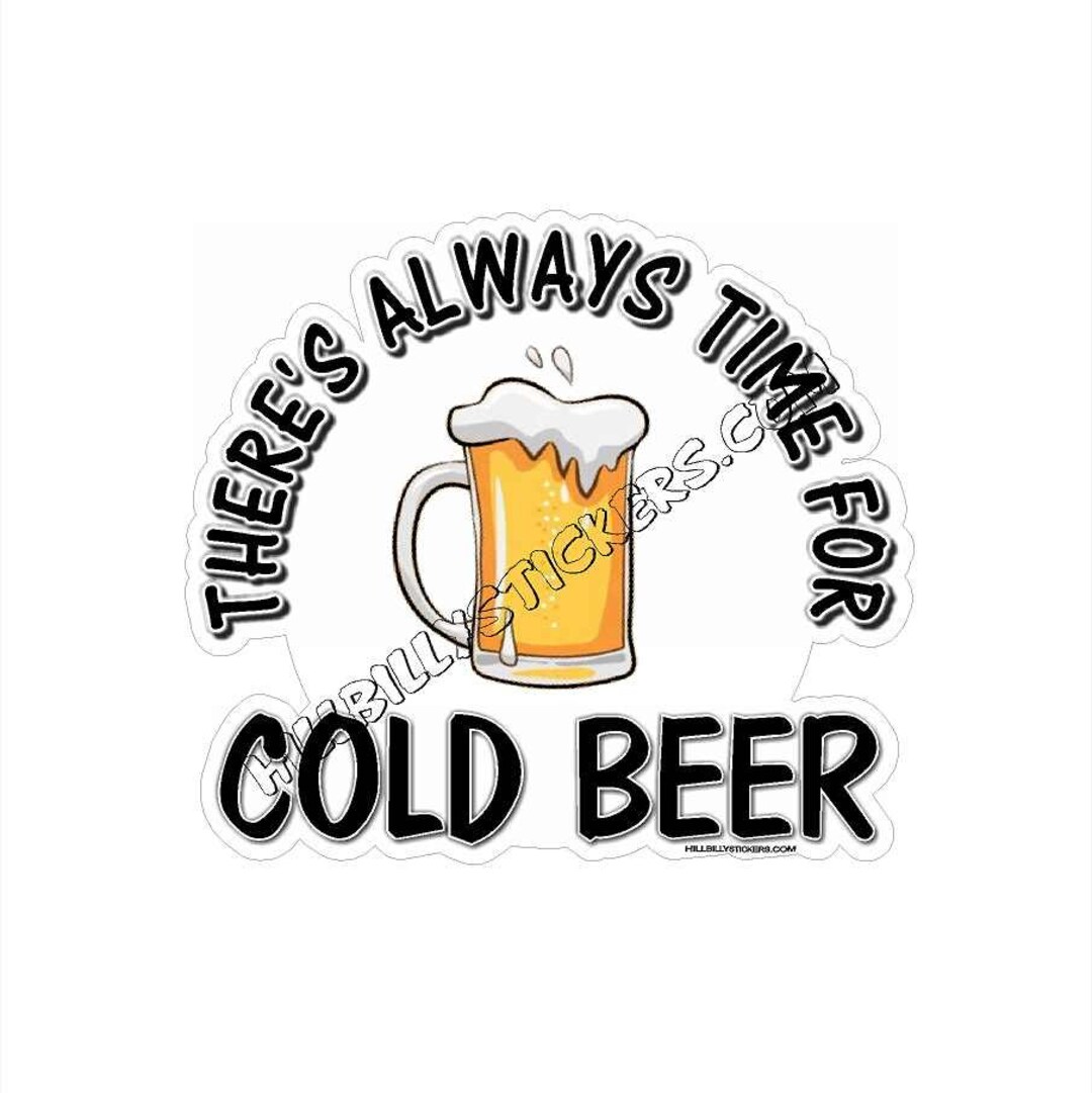 Cold Beer Sticker 5x5 . Awesome Vintage Looking Sticker. UV / Water ...