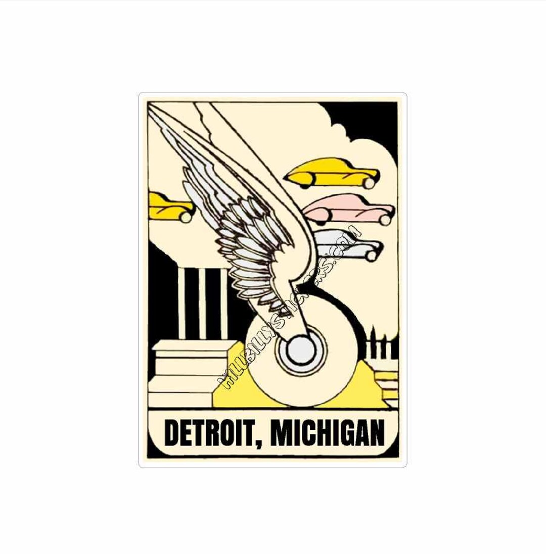 1950s 60s Detroit Michigan Vintage Sticker. 3.5 X 4.8 Tall / Awesome ...