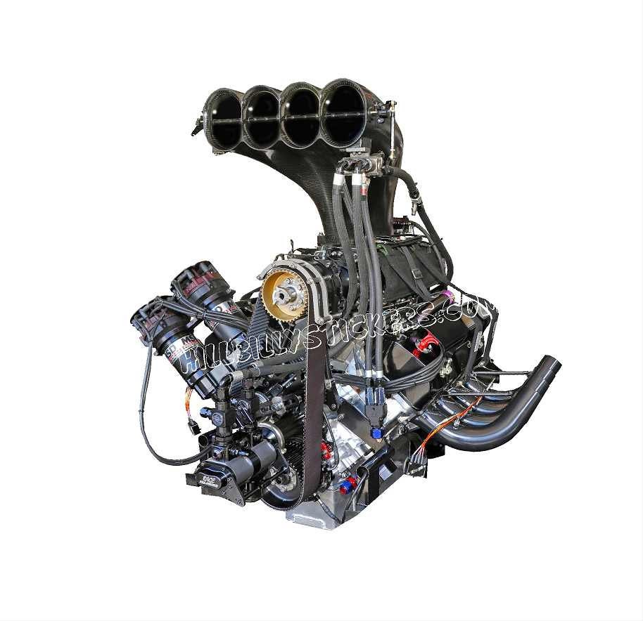 Drag Racing Engine Sticker 4" X 5" Tall - Awesome Graphics & Colors ...