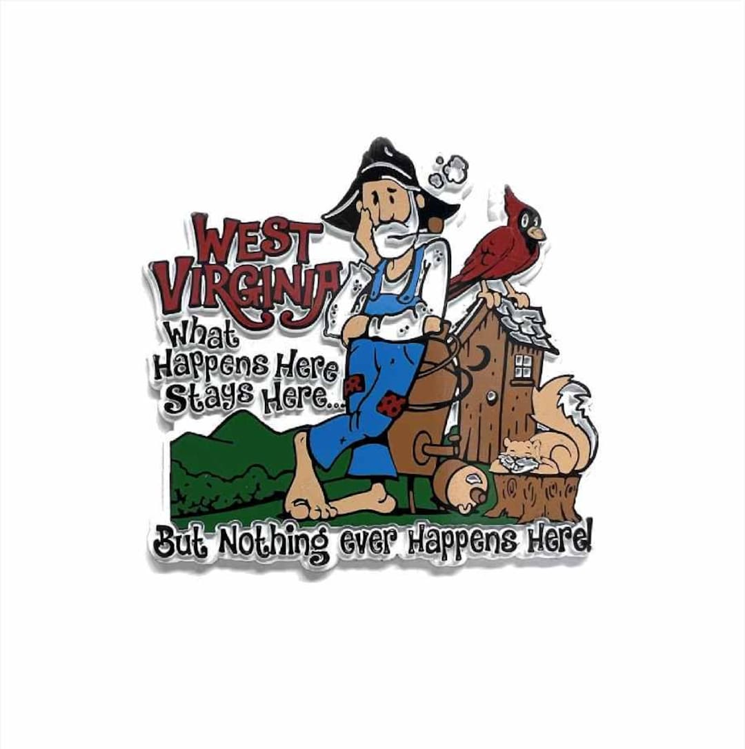 Vintage West Virginia 2.3/4" X 3" Long ~ A Free Different WV Hillbilly ...