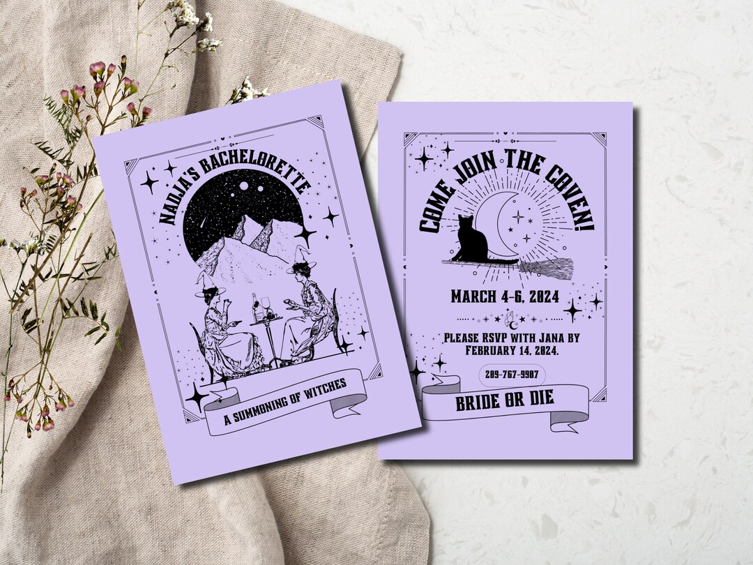 Tarot Bachelorette Party Editable Template Witchy Bachelorette Tarot ...