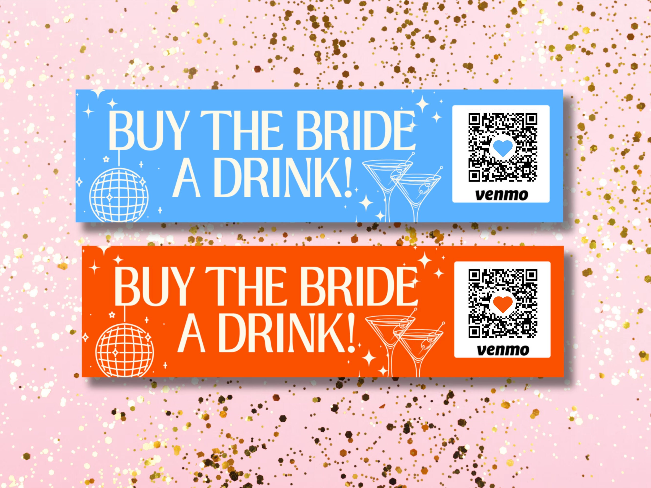 Buy the Bride a Drink Sticker, Venmo QR Code Sticker, Buy the Bride a ...