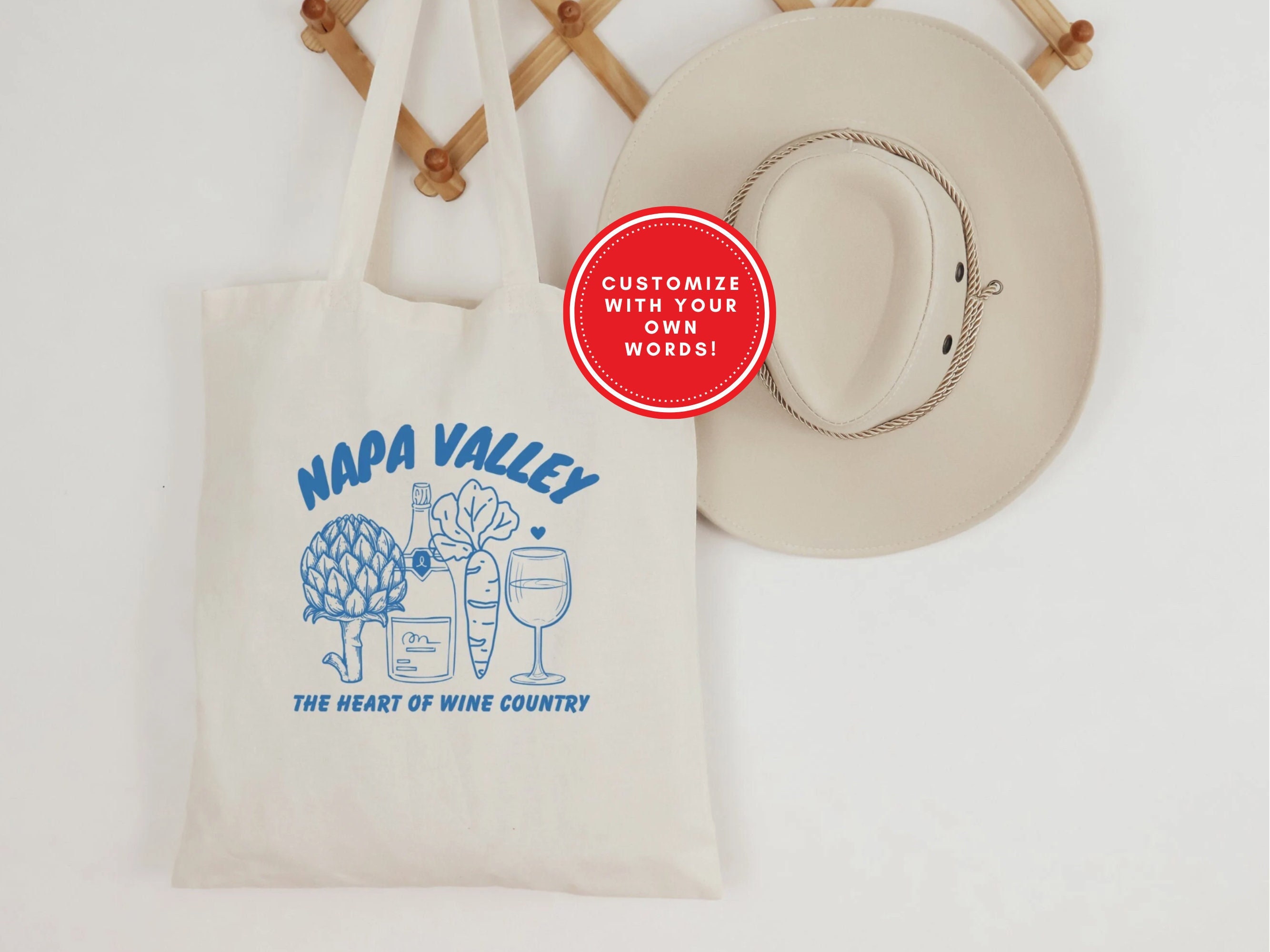 Napa Valley Tote Bag, Custom Winery Girls Trip Tote Bag, Personalized ...