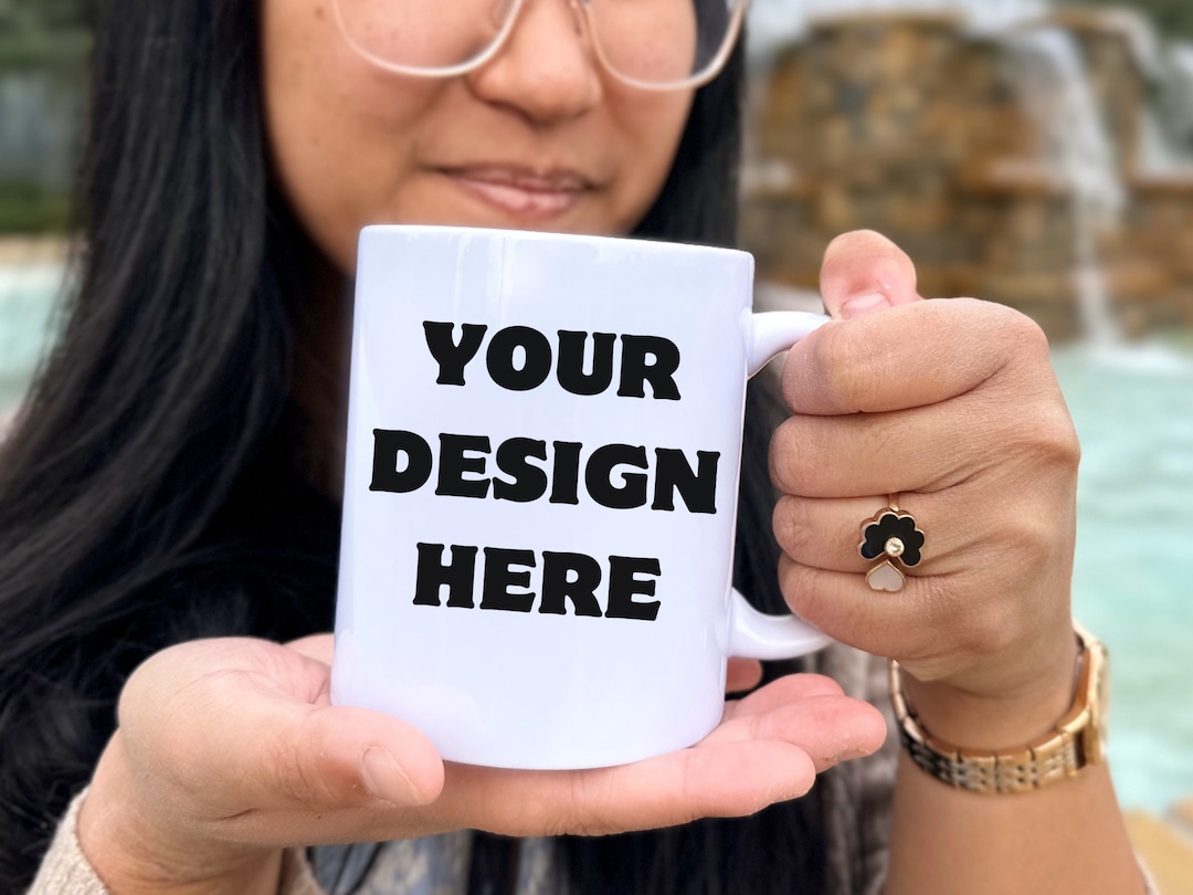 11 Oz. Ceramic Mug Mockup, POD Mug Mockup, White Coffee Mug Mockup ...