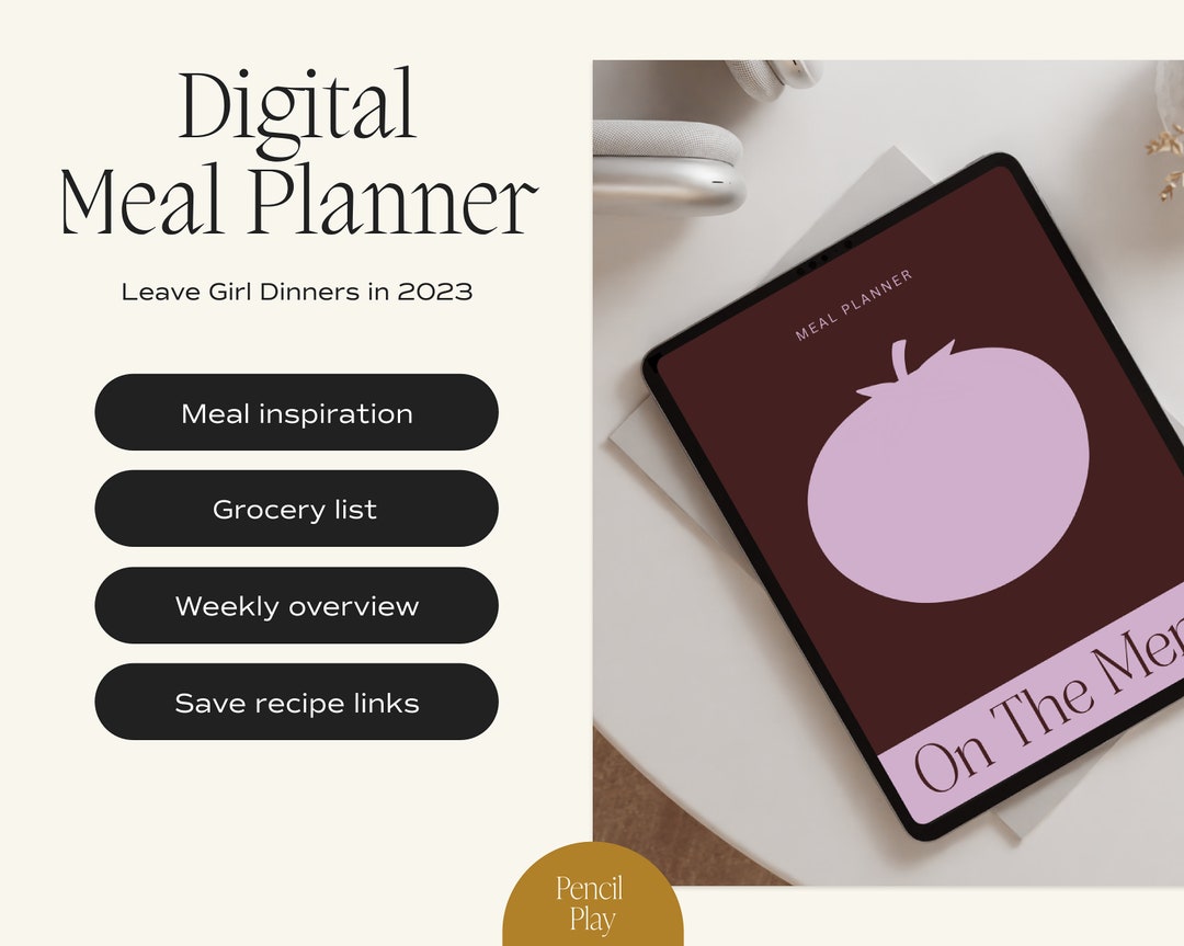 Digital Meal Planner by Pencil Play Planner Digital Planner for ...