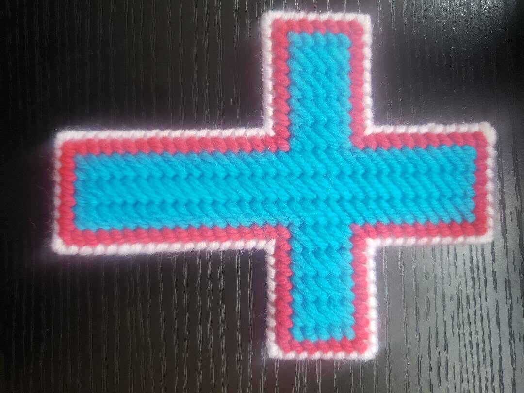 Plastic Canvas Cross Double Sided. Can Make a Variation of Color ...