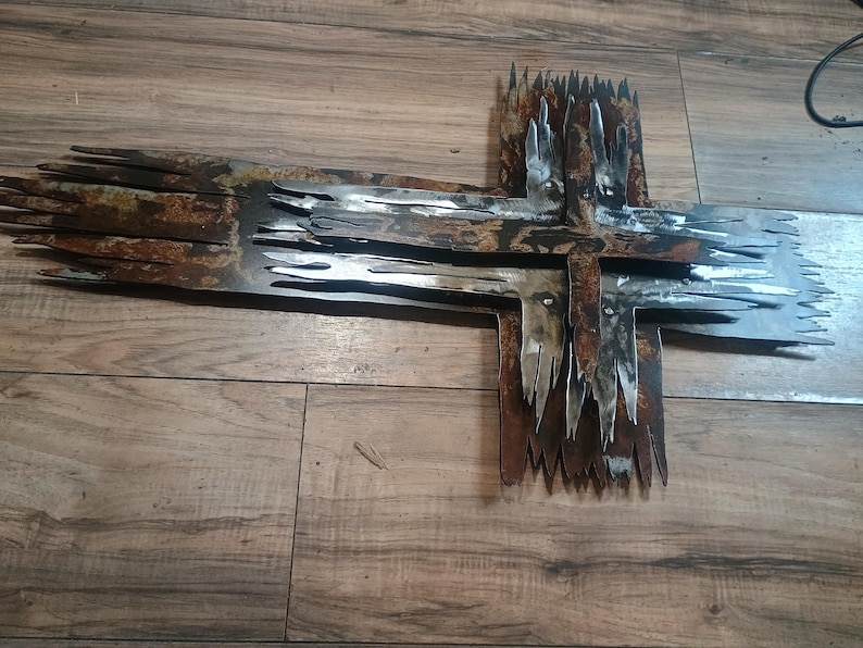 Rustic Cross 2 Ft 3D Metal Art - Etsy
