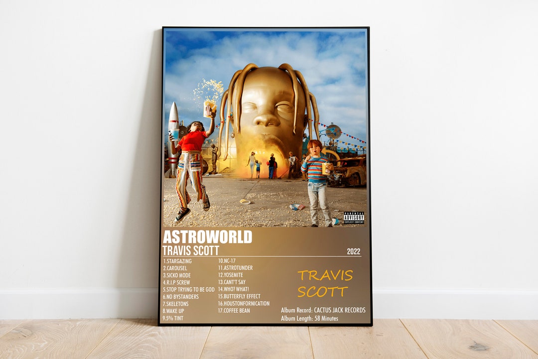 Travis Scott Cover Poster, Astroworld Print, Classics Rap Poster, Hip ...