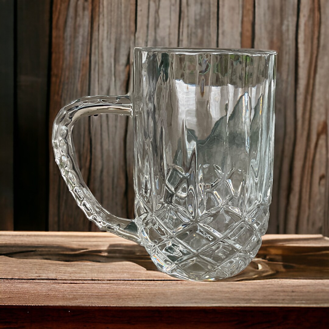 Vintage Crystal Glass Beer Mug Tankard Kristin Zajecar Nobility ...