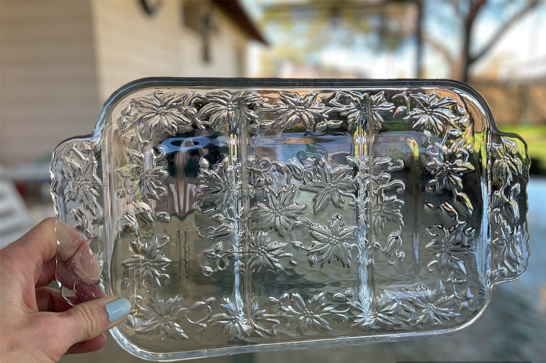 Princess House 3-part Relish Tray Rectangular 12 Fantasia Crystal Glass ...