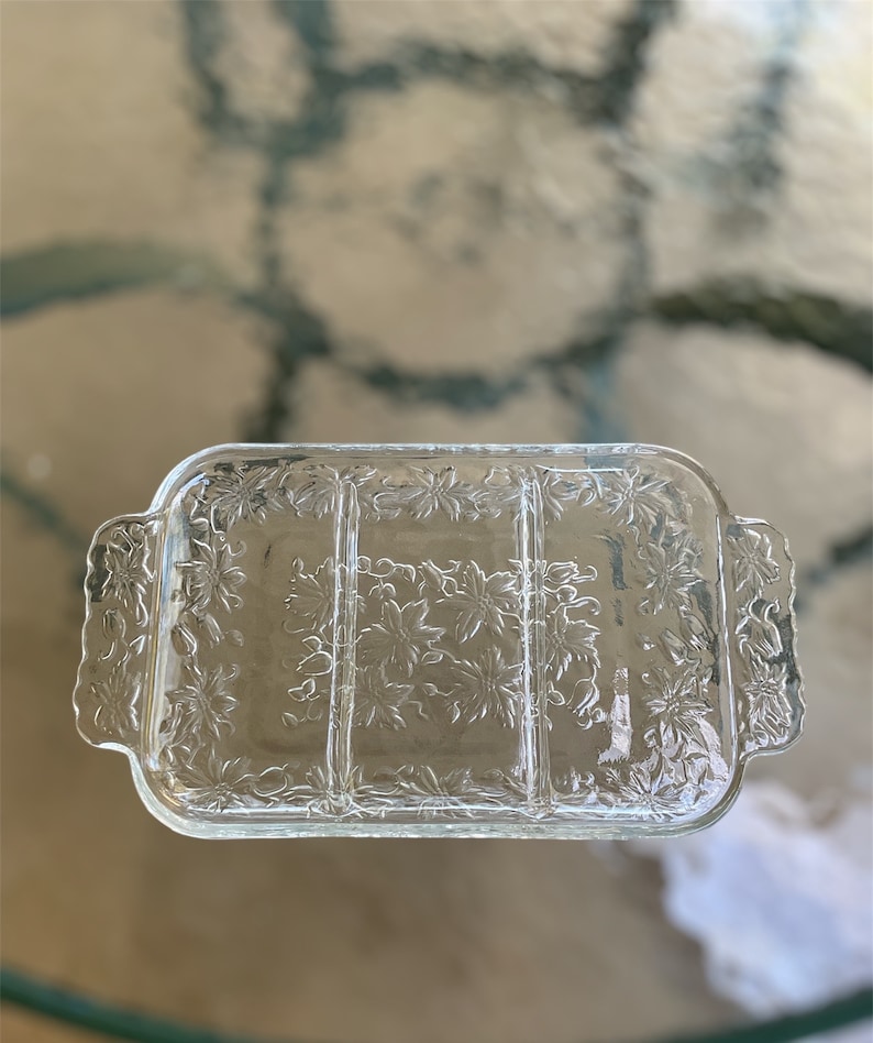 Princess House 3-part Relish Tray Rectangular 12 Fantasia Crystal Glass ...