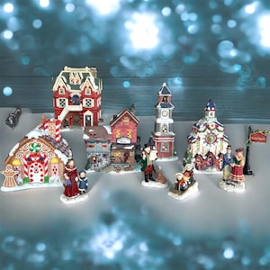 Mervyn's Christmas Village Figurines - Etsy
