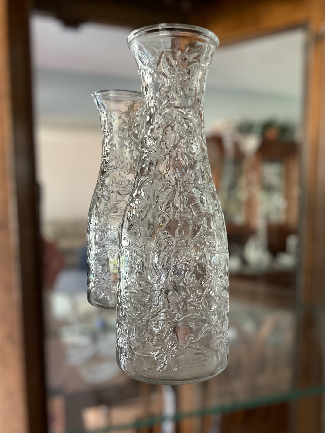 Princess House 11 Carafe Pressed Crystal Glass Fantasia Pattern - Etsy