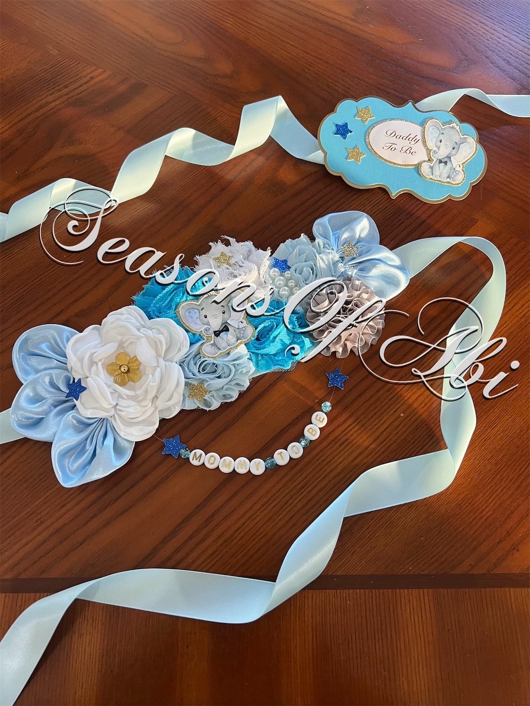 Mommy to Be Elephant Themed Belly Sash/ Cute Elephant Themed Mommy to ...