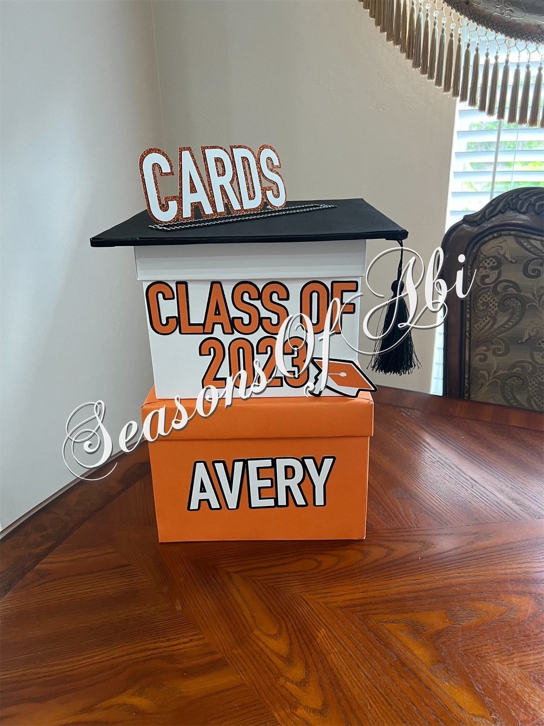 Two Tier Card Box/ Graduation Card Box/ Large Graduation Party Card Box ...