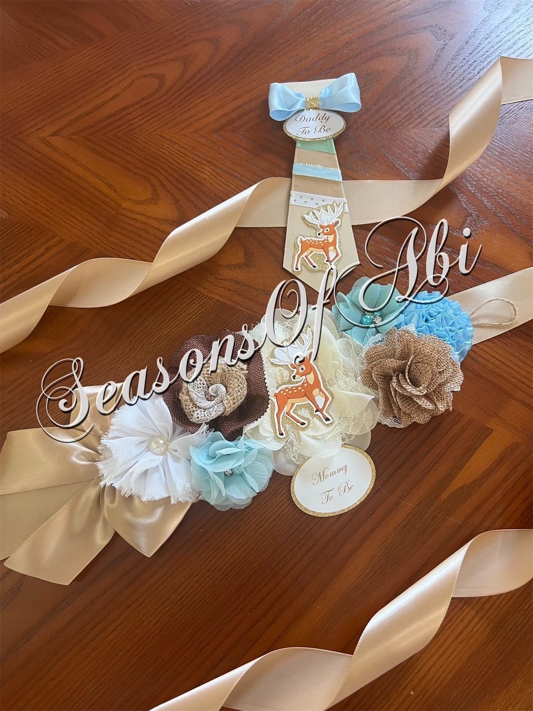 Mommy to Be Belly Sash/ Cute Woodland Themed Mommy to Be Sash and Daddy ...