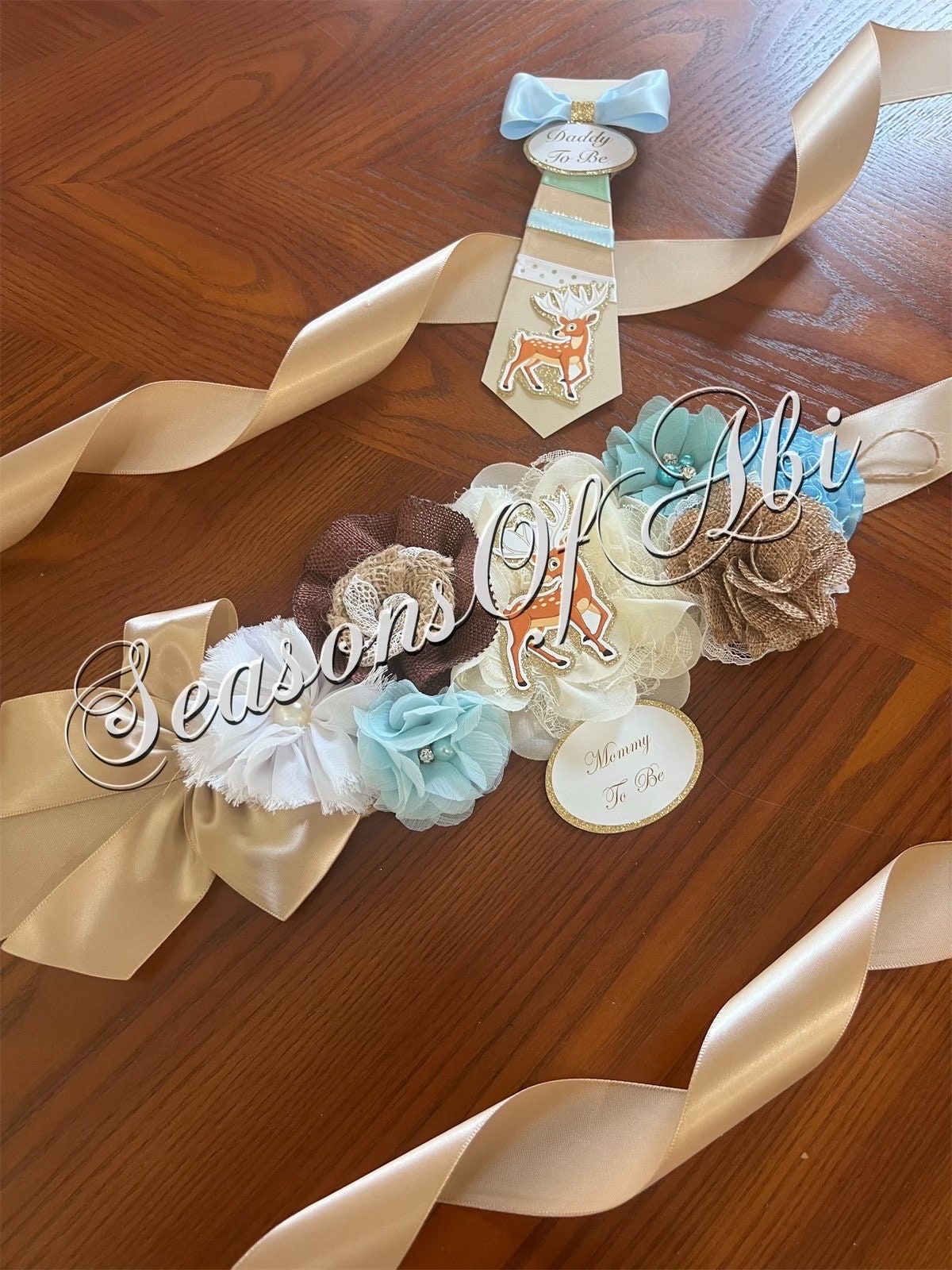 Mommy to Be Belly Sash/ Cute Woodland Themed Mommy to Be Sash and Daddy ...