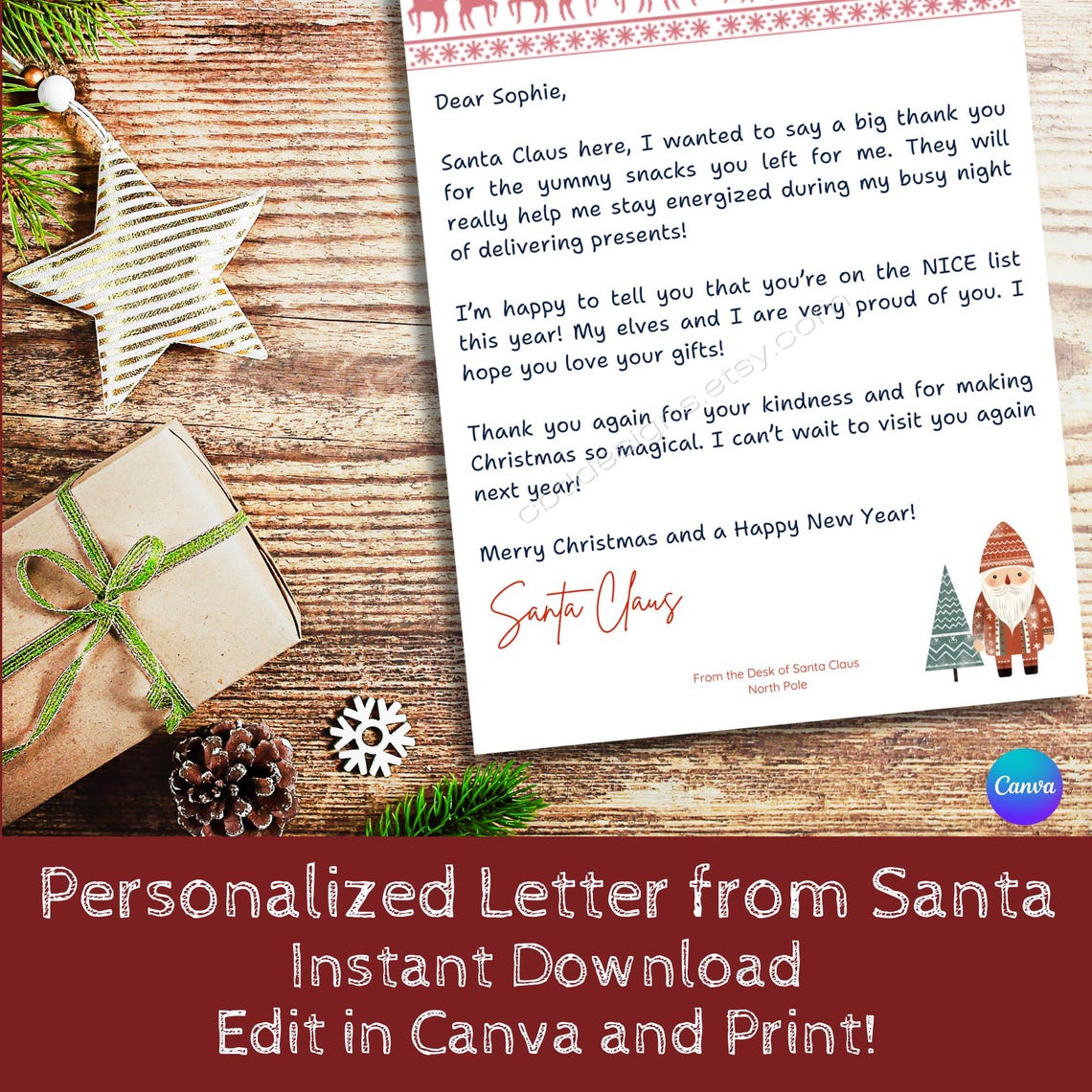 Personalized Letter From Santa | Editable Letter From Santa - Etsy