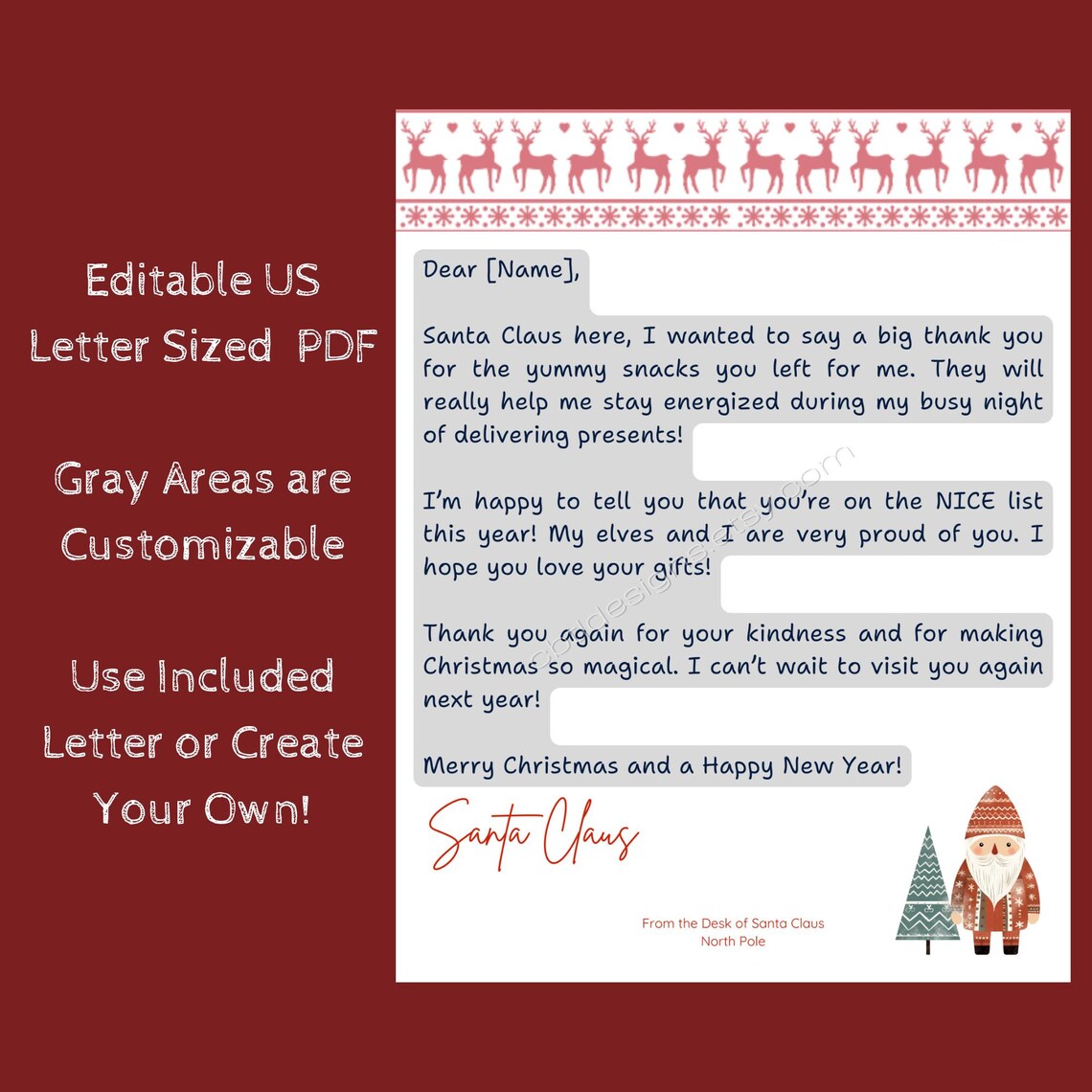 Personalized Letter From Santa | Editable Letter From Santa - Etsy