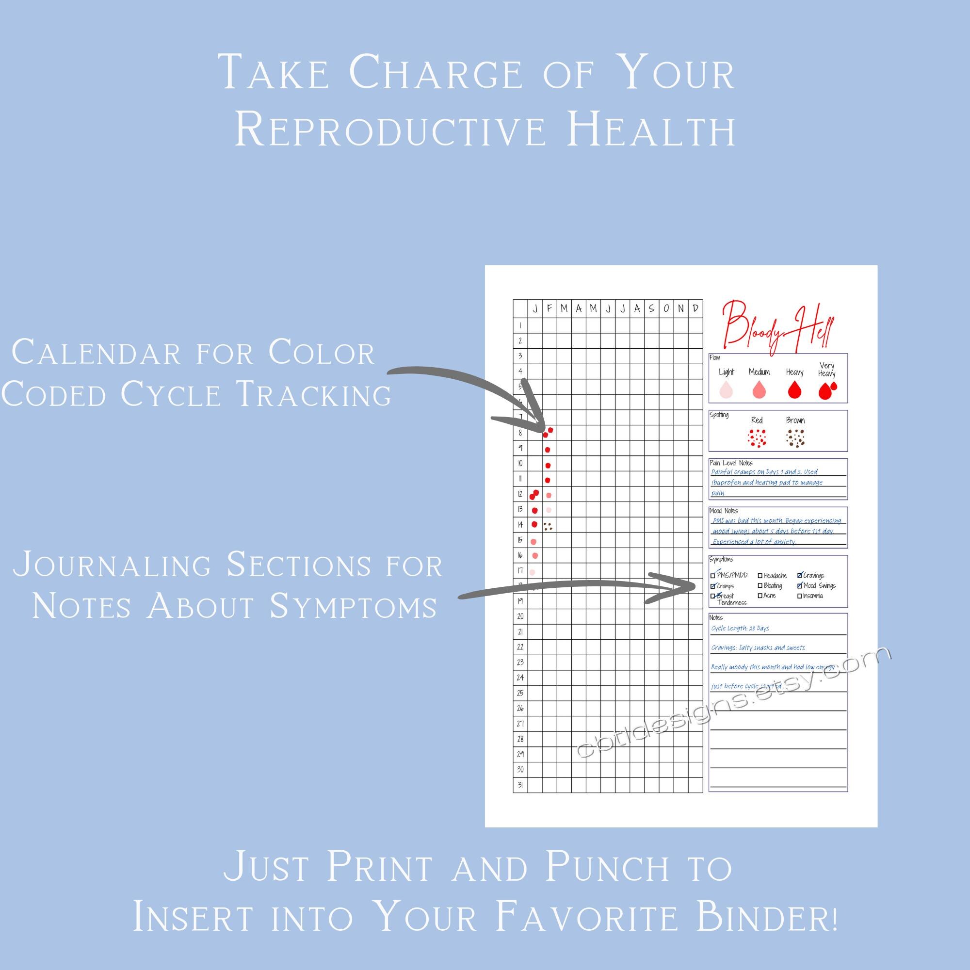 Printable Period Tracker | Printable PDF Journal Pages for Private ...