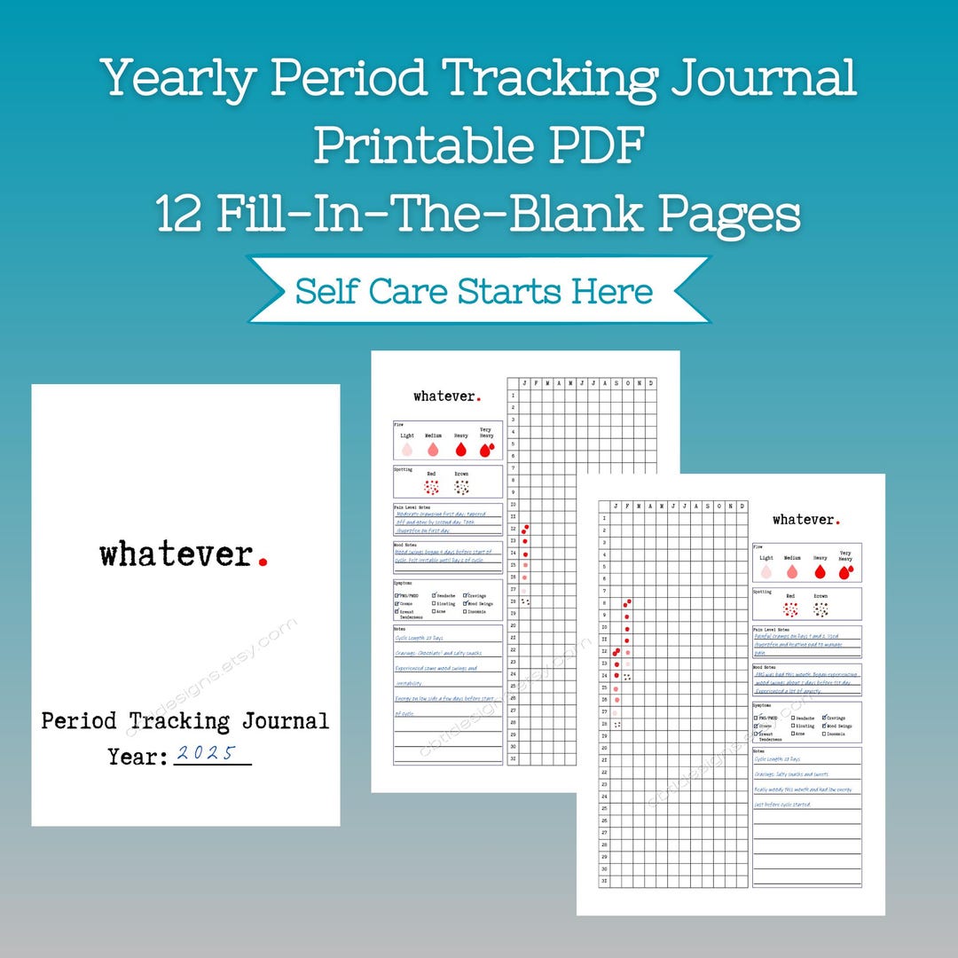 Printable Period Tracker | Printable PDF Journal Pages for Private ...