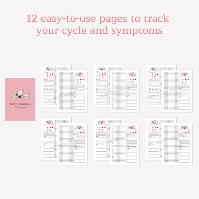 Flower Themed Printable Period Tracker | Printable PDF Journal Pages ...