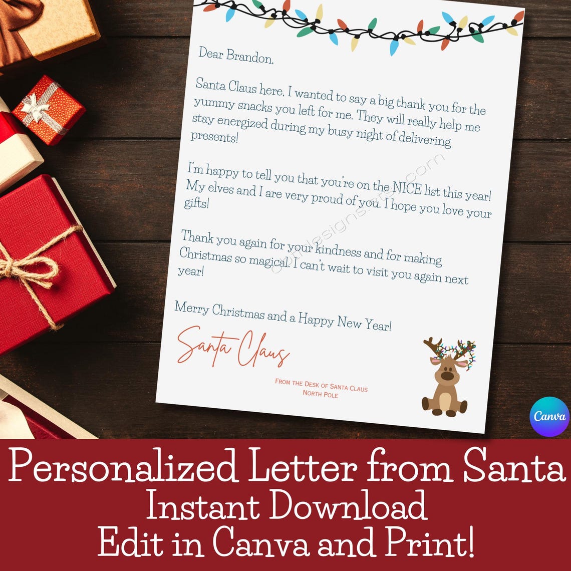 Personalized Letter From Santa | Editable Letter From Santa - Etsy