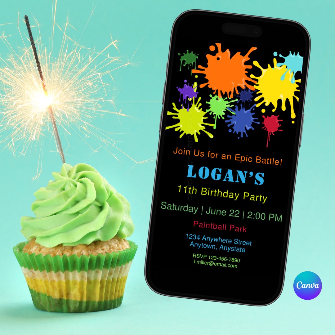 Kids Birthday Party Invite | Birthday Party Phone Invitation | Birthday ...