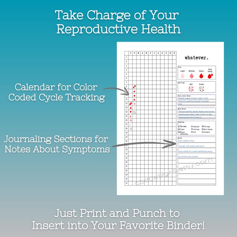 Printable Period Tracker | Printable PDF Journal Pages for Private ...