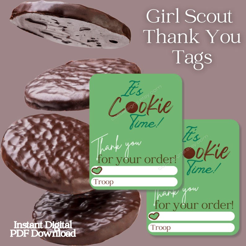 Girl Scout Thank You Tags | Girl Scout Thank You Card | Printable ...