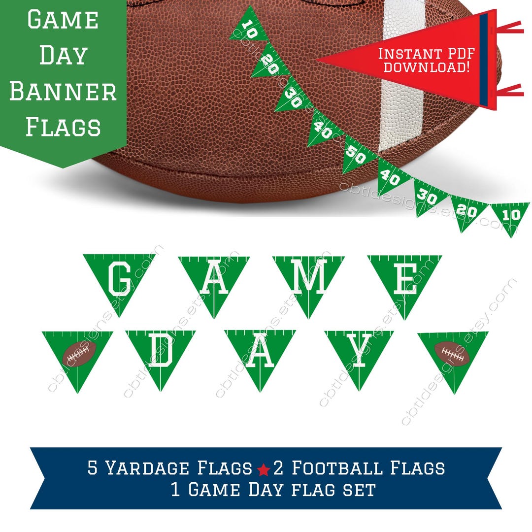 Game Day Party Banner Flags | Football Pennant Decorations | Game Day ...