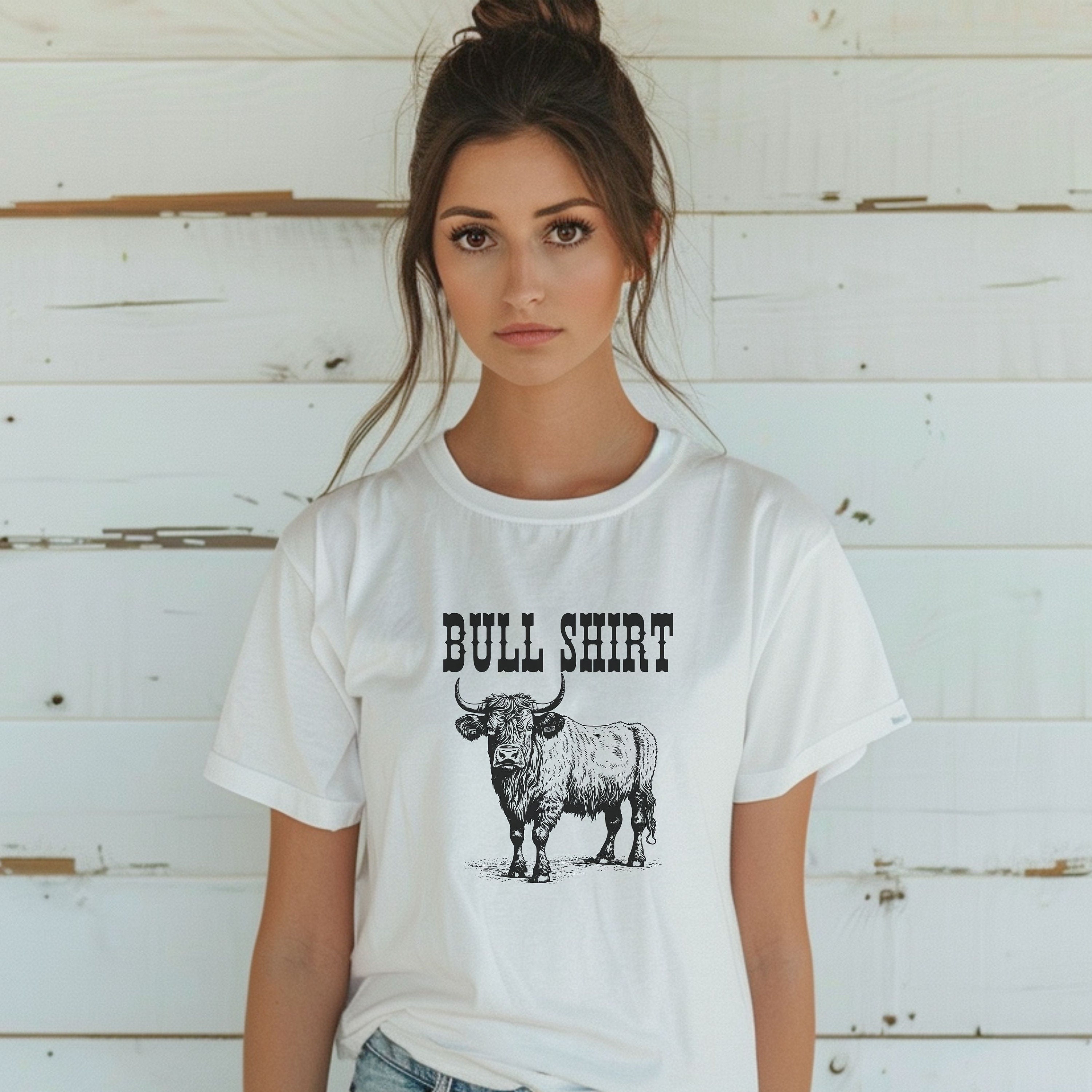 Bull Shirt Hairy Fuzzy Cow Horn Cowboy Cowgirl Pink White Black Brown ...