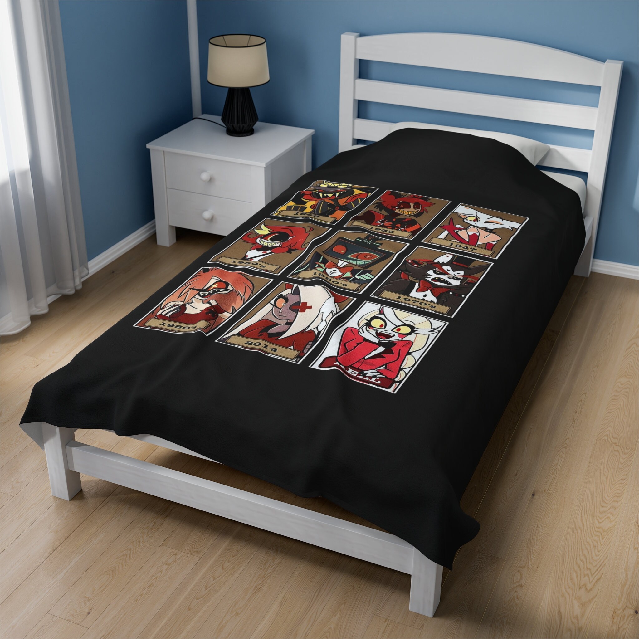 Hazbin Hotel Character Black Alastor Husk Fat Nugets Velveteen Plush ...