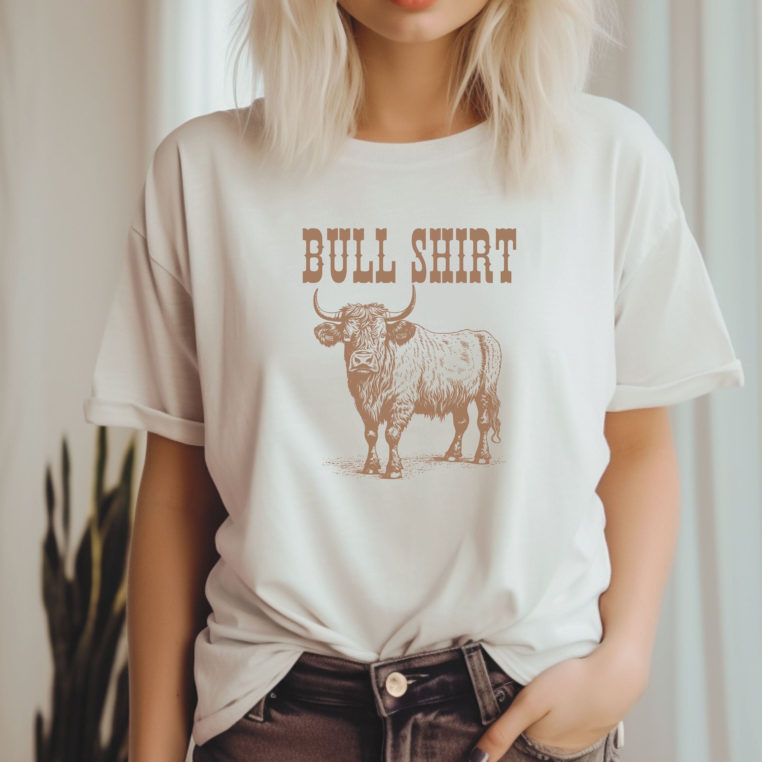 Bull Shirt Hairy Fuzzy Cow Horn Cowboy Cowgirl Pink White Black Brown ...