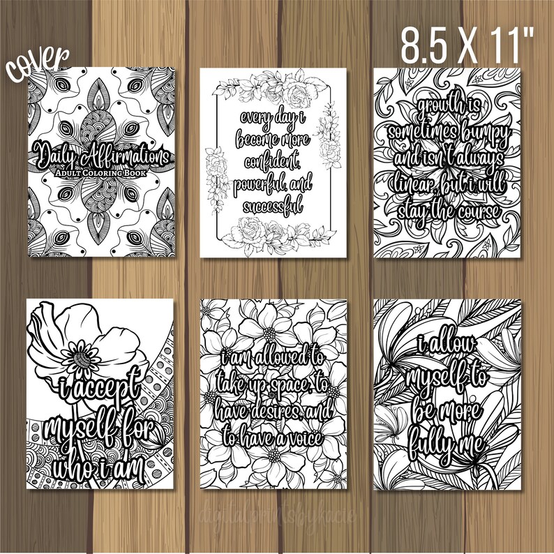 Daily Affirmations Coloring Book, 40 Coloring Pages, Printable PDF ...
