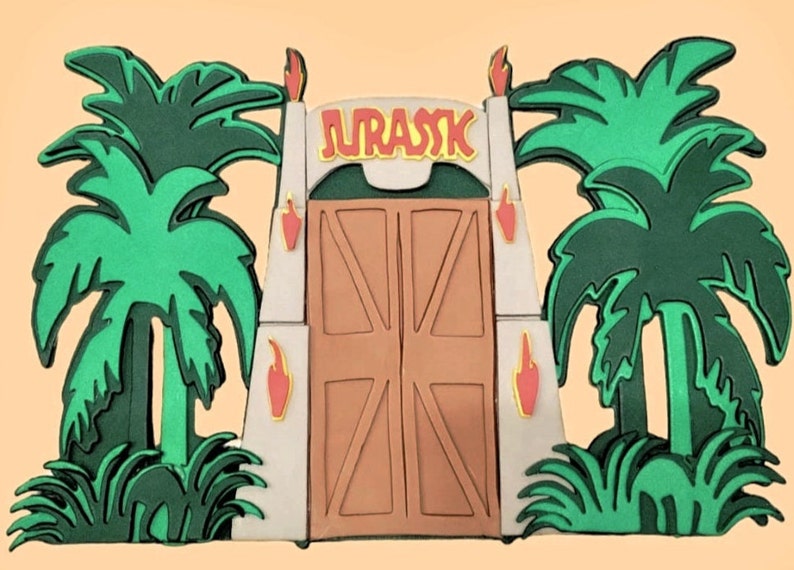 Jurassic Gate 3D Cake Topper Digital File - Etsy Australia