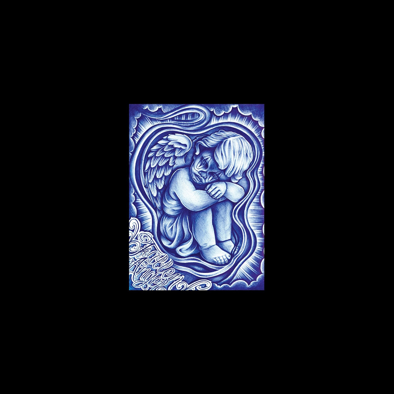 Original Chicano Art Sticker Angel Fallen Angel Tattoo Art Drawing Los ...