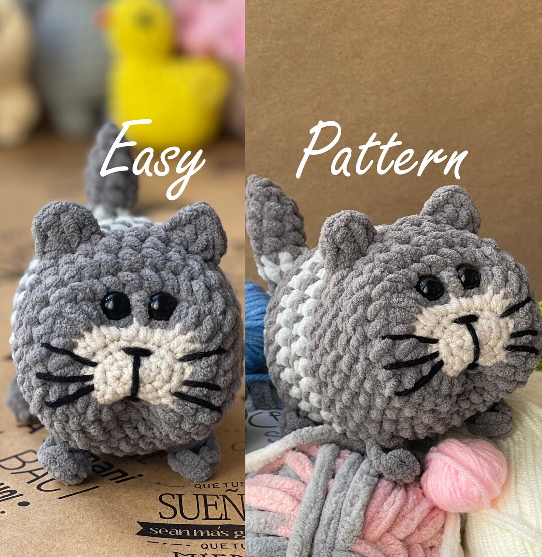 Easy Cat Crochet Pattern: Adorable Kitty With Photo Instructions Instant Download PDF - Etsy