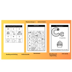 Phonics Group 2 CKEHRMD Worksheets, Letter Sounds, CVC Words, Jolly ...