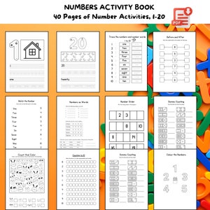 Numbers Activity Book PDF, Printable Maths Worksheets, Numbers 1-20 ...