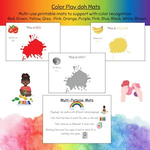 Colours Play Dough Mats Printable, Colours Learning Resource, Color ...