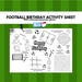 Football Activity Birthday Placemat Printable, Kids Party Favour ...