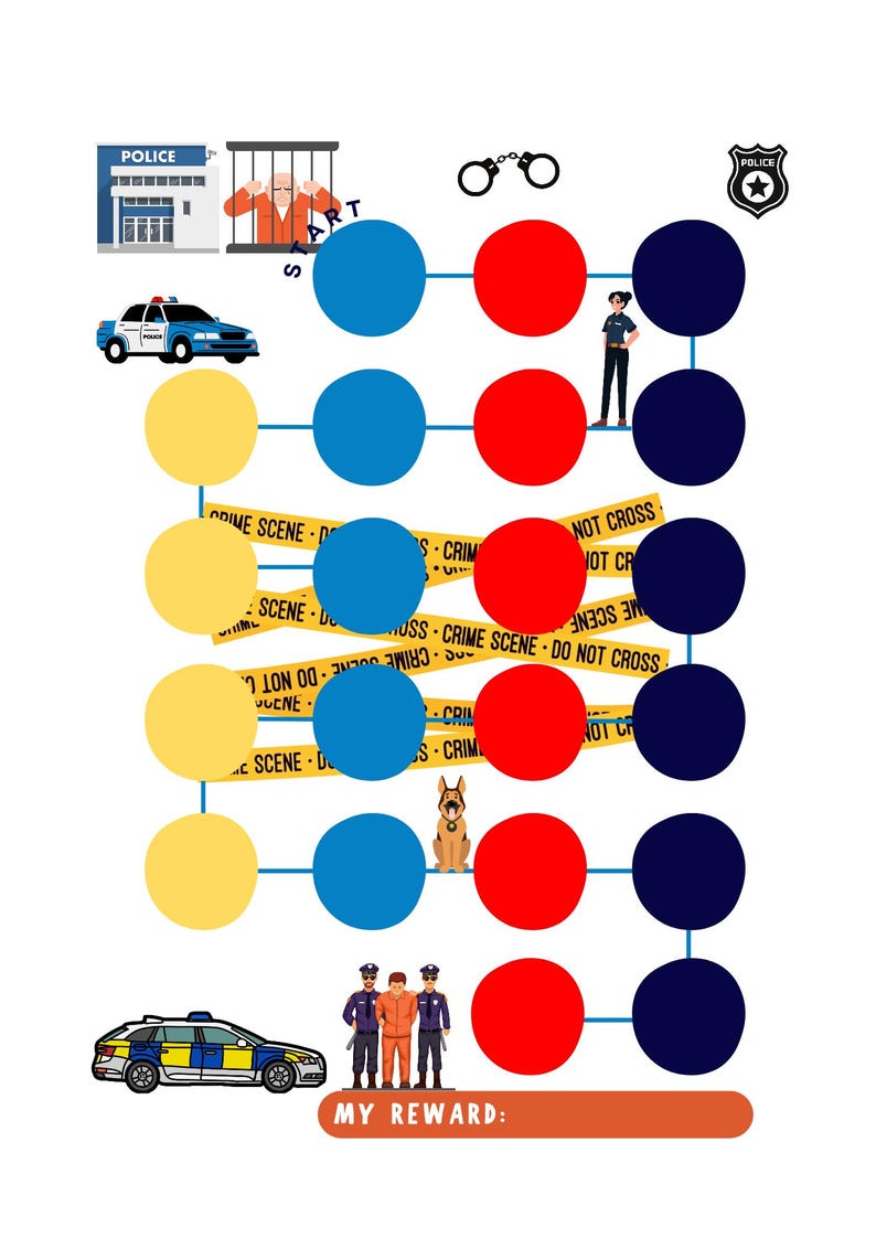 Printable Police Reward Chart for Kids, Police Officer Behaviour ...