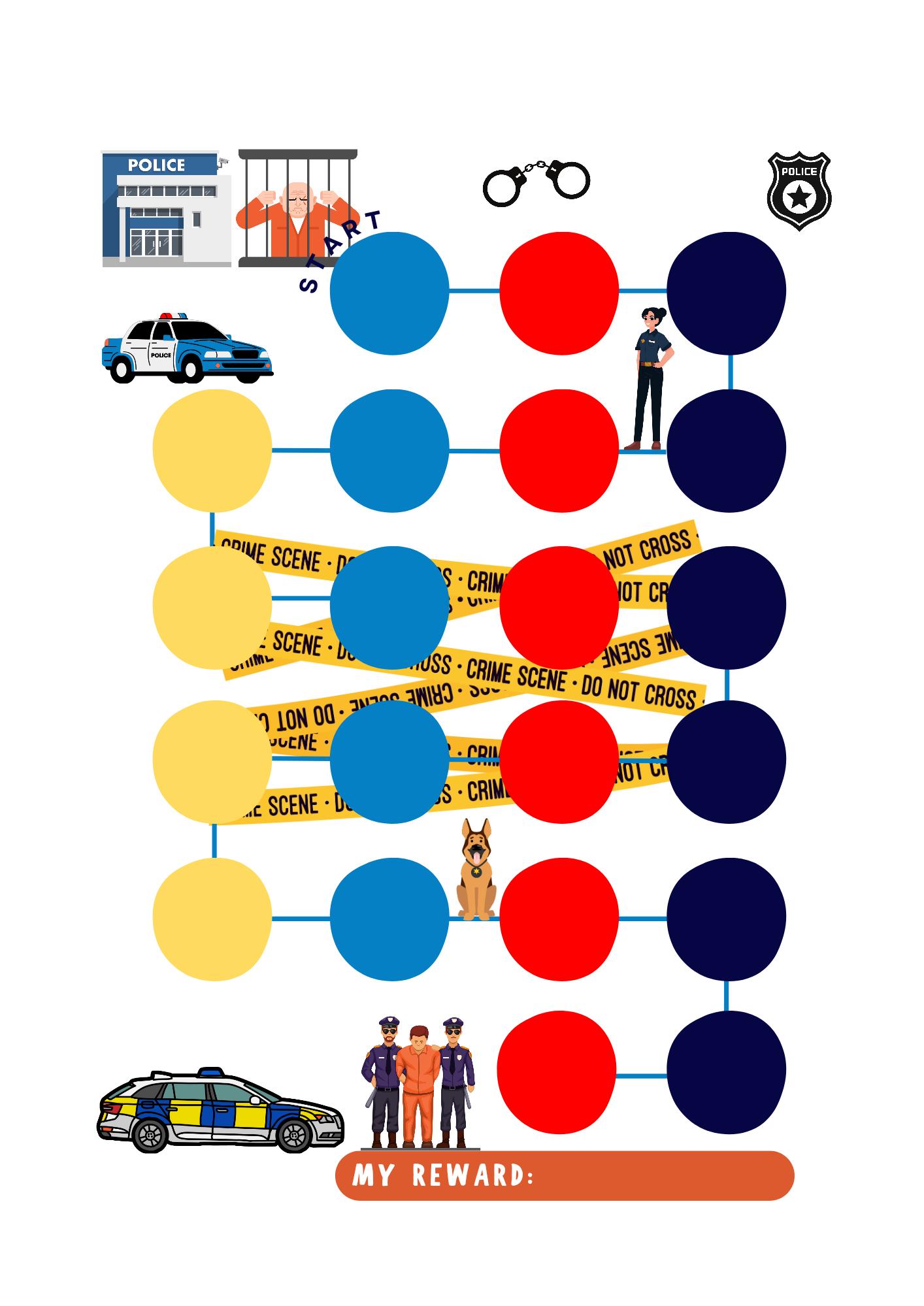 Printable Police Reward Chart for Kids, Police Officer Behaviour ...
