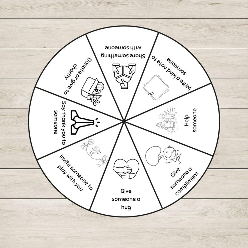 Kindness Wheel Bible Craft for Kids, Be Kind Coloring Craft Spinner ...