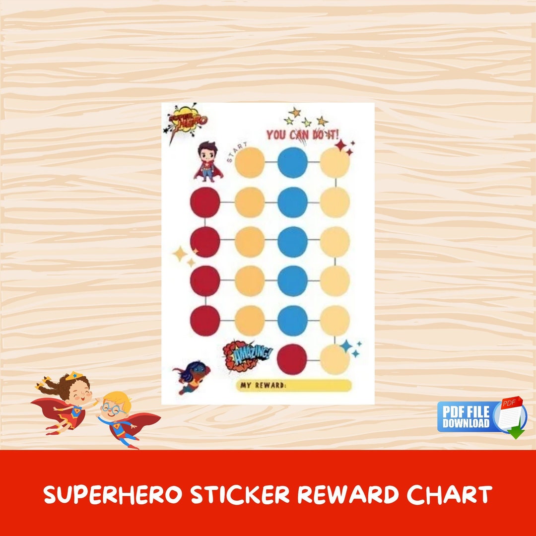 Superhero Reward Chart Printable, Superheroes Sticker Chart, Hero Potty ...