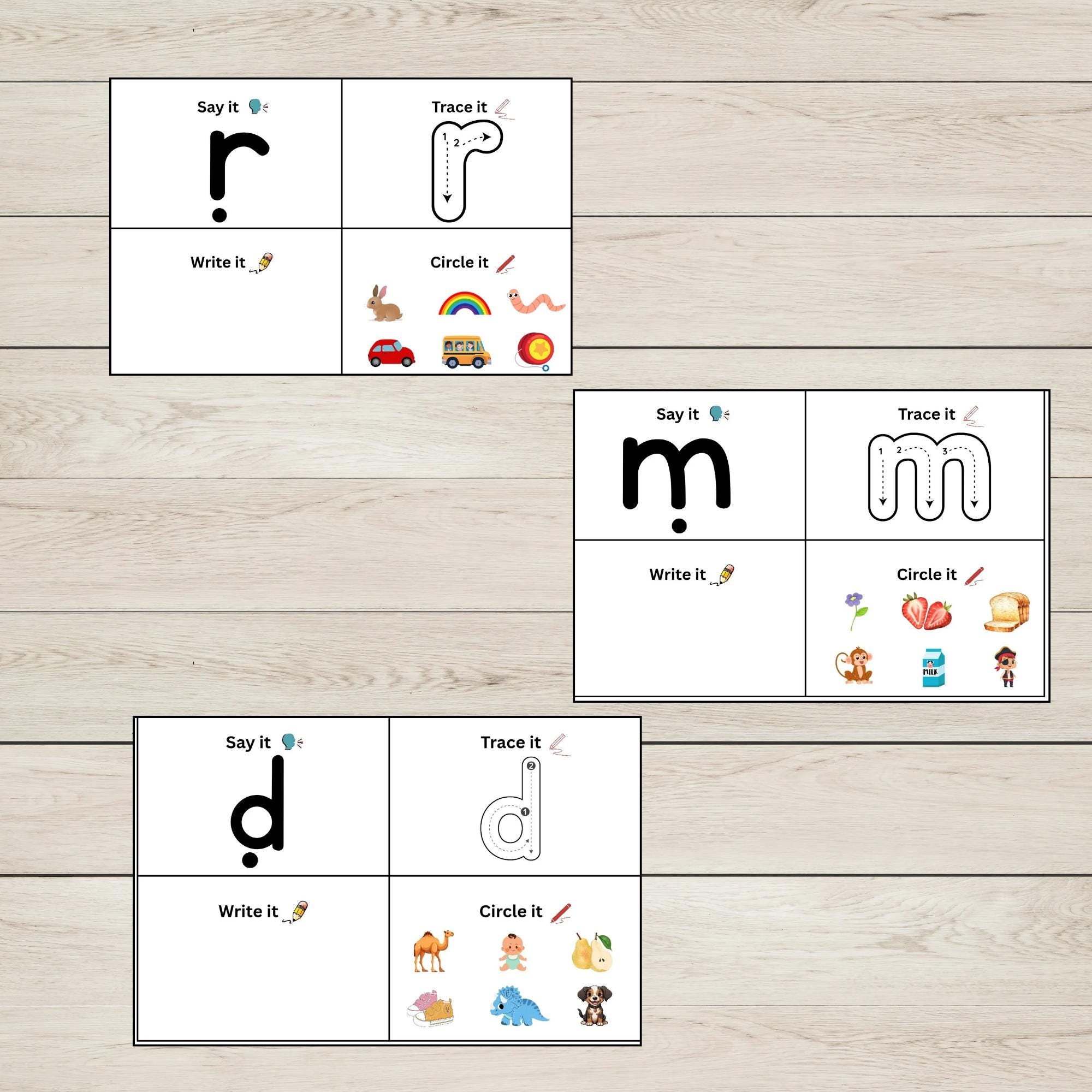 CKEHRMD Phonics Activity Cards, Printable Initial Sounds Group 2 ...