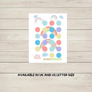 Rainbow Reward Chart Printable, Potty Training Chart, PDF Download, - Etsy