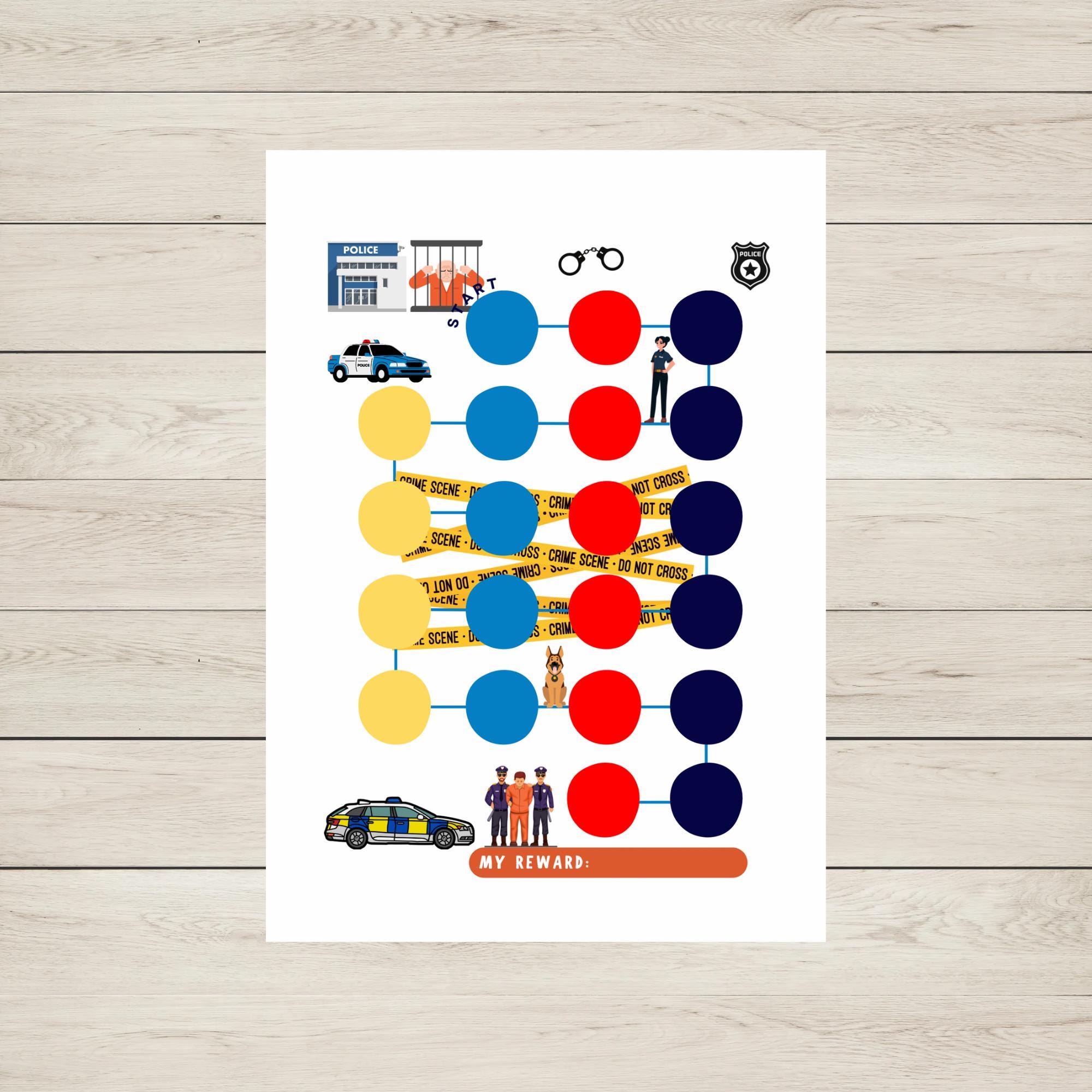 Printable Police Reward Chart for Kids, Police Officer Behaviour ...